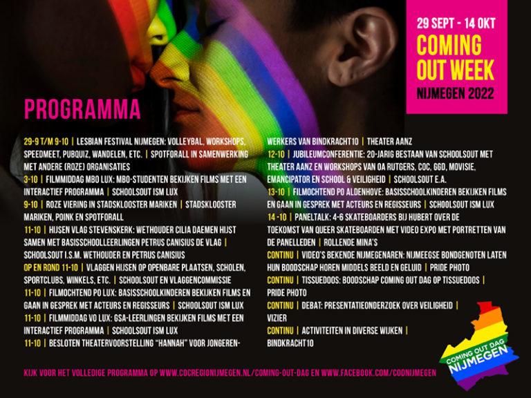 Programma Coming-Out-week 2022 - Stadsklooster Mariken